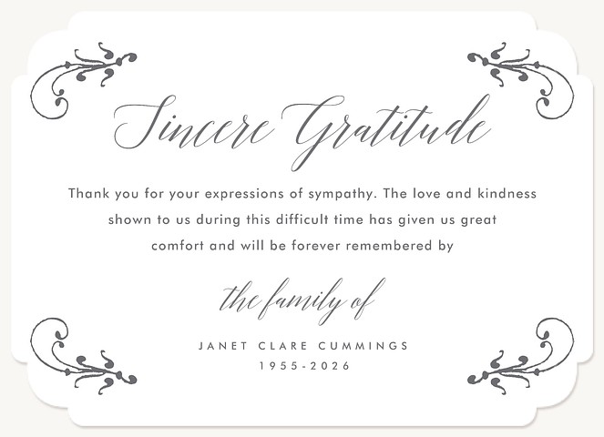 Elegant Remembrance | Memorial & Sympathy Cards | Simply to Impress