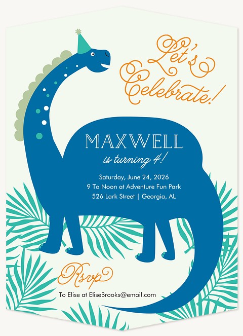 Dino Jubilation | Boy Birthday Party Invitations